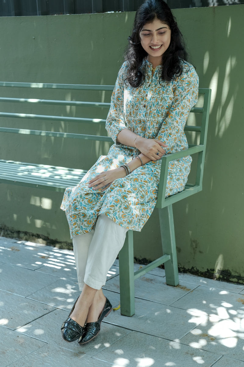 Flora ALINE Blue Kurta – Canoline